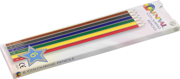 Carnival Colouring Pencils - Full Size 6 Pack | The Pen Warehouse